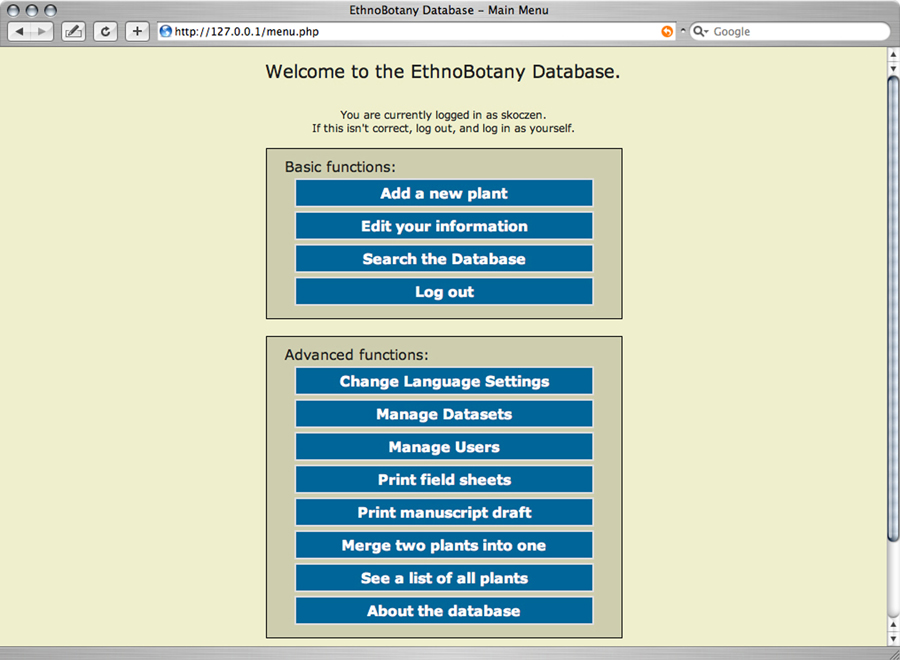 Fig. 8: Página de entrada de ebDB.